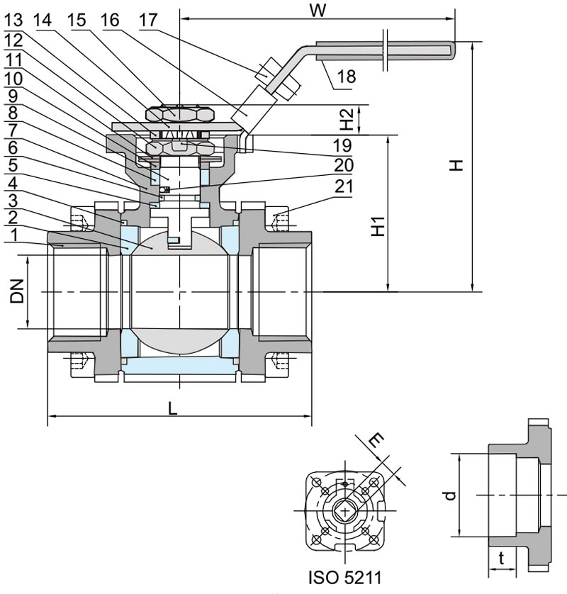 3-PC Stainless Steel Ball Valve Full Port 2000WOG(PN138) ISO-Direct ...